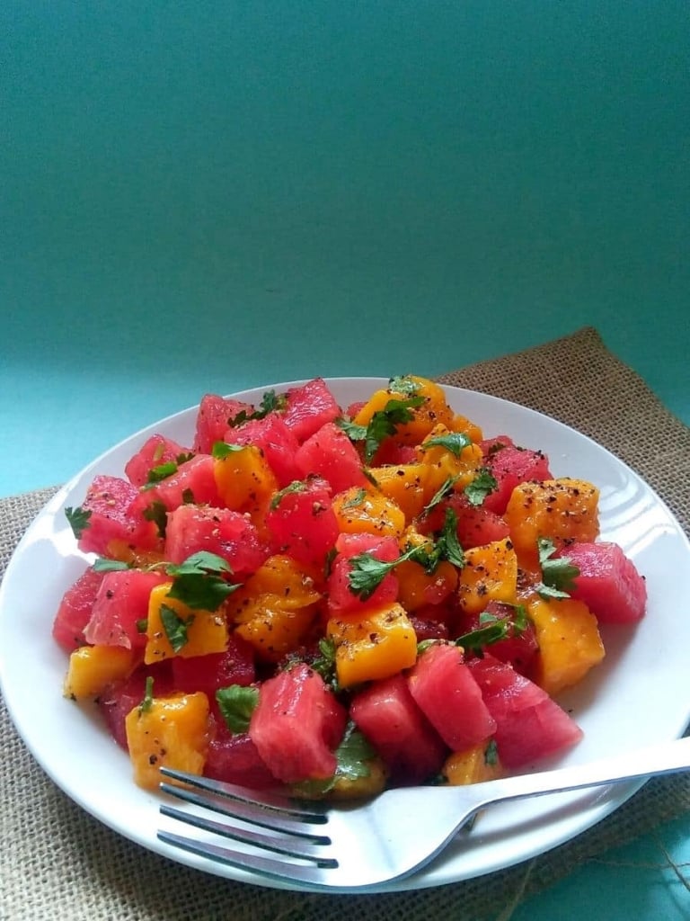 Watermelon And Mango Salad - Spoons Of Flavor
